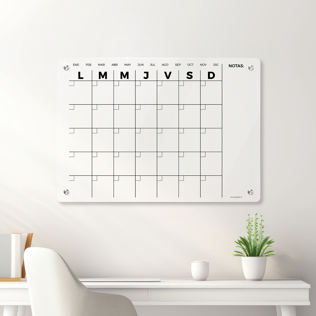 Calendario Acrílico Mensual Pared – Paperly
