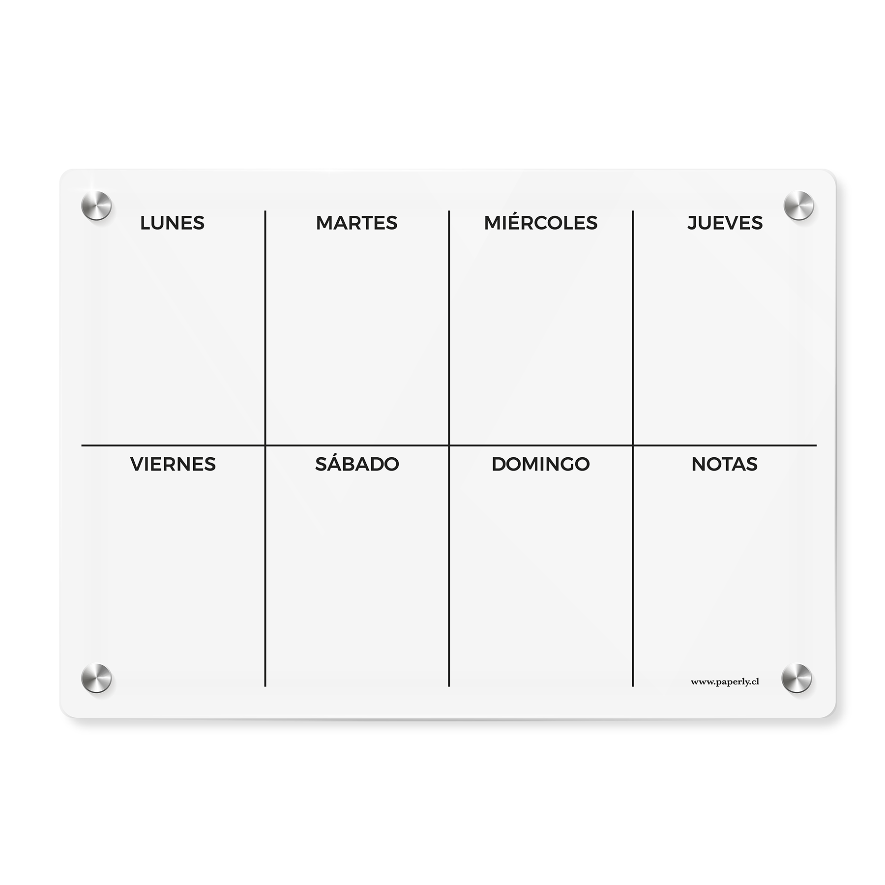Calendario Acrílico Semanal Pared – Paperly
