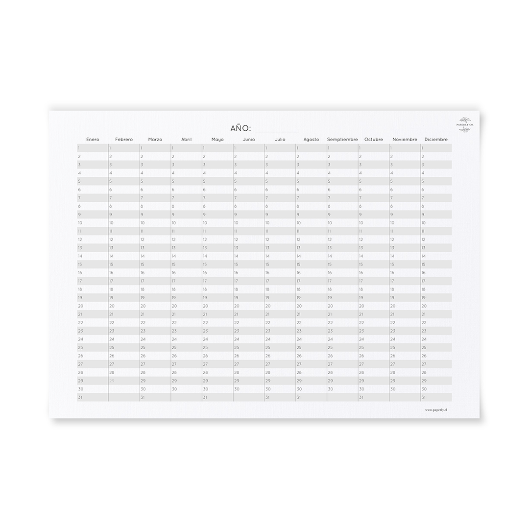 Calendario Planificador Anual – Paperly
