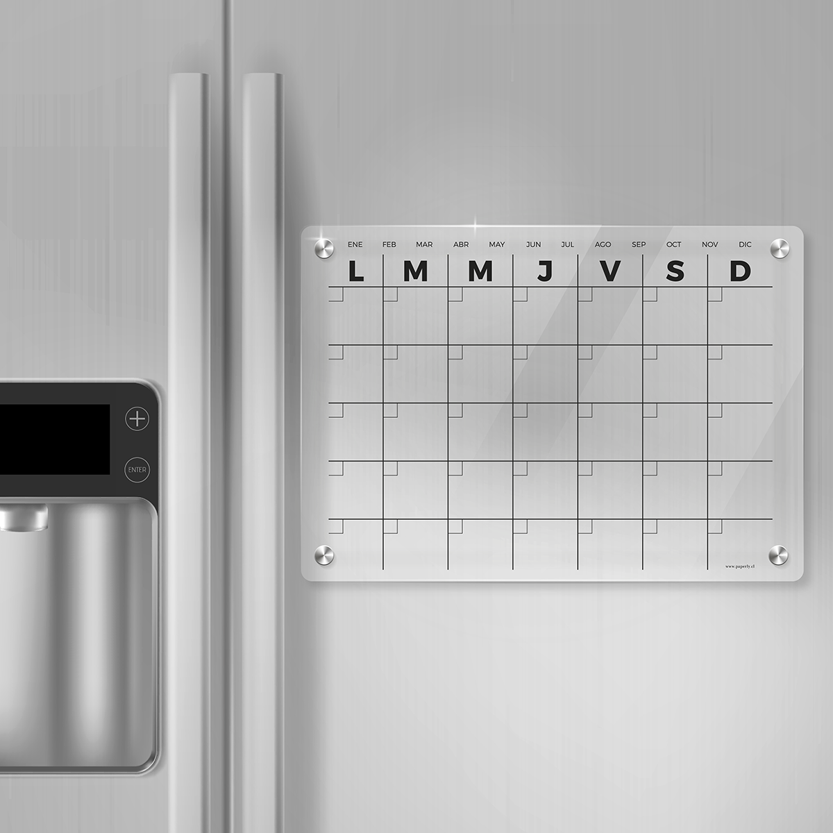 Calendario Acrílico Mensual Imán – Paperly